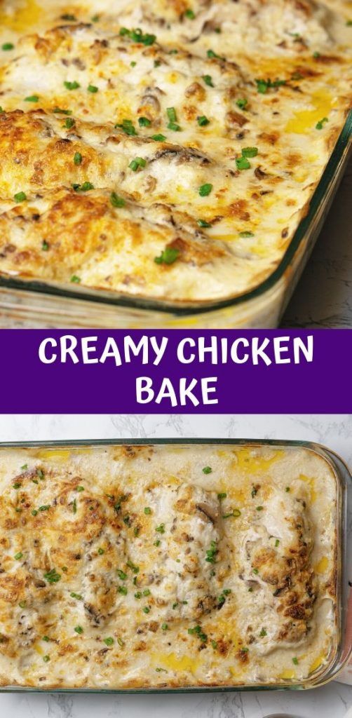 Creamy Chicken Bake Recipe - {100KRecipes}
