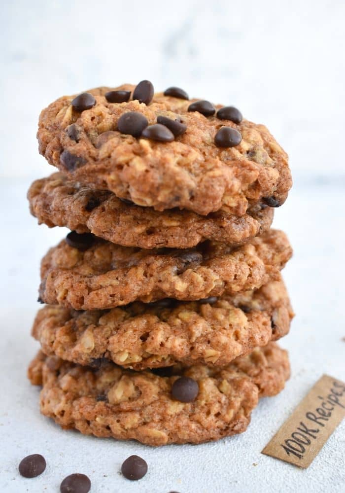 Soft and Chewy Oatmeal Chocolate Chip Cookies