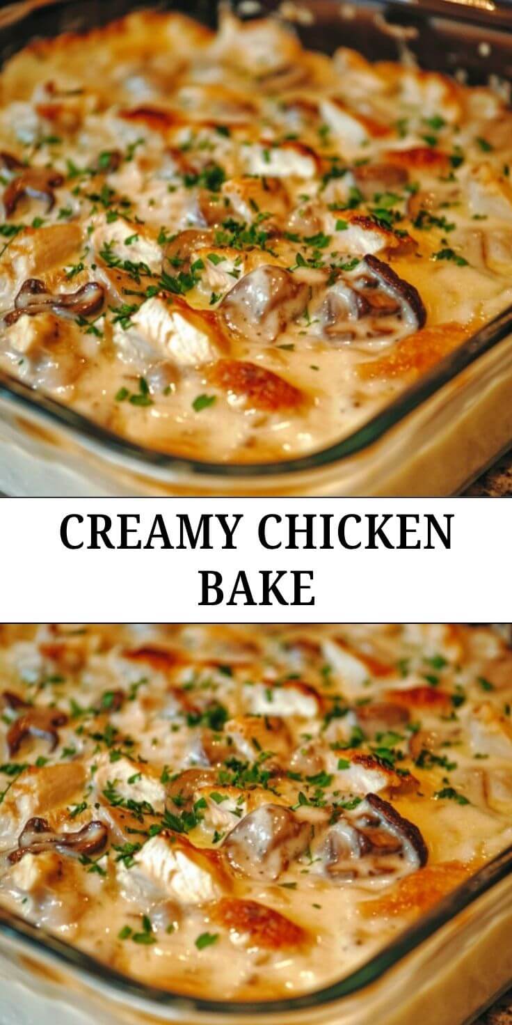Creamy Chicken Bake Recipe - {100KRecipes}