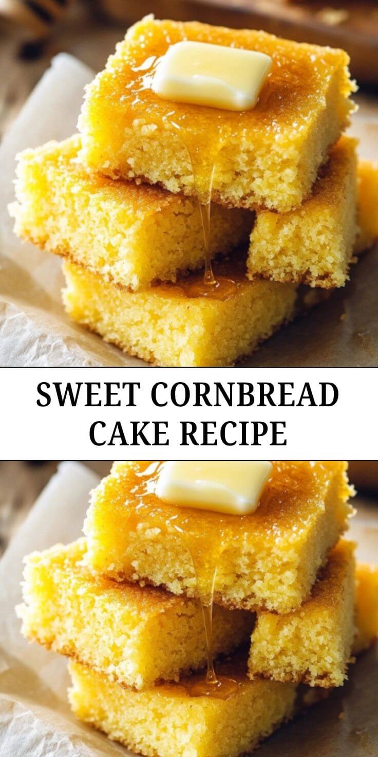 Sweet Cornbread Cake Recipe - ( Super Moist )