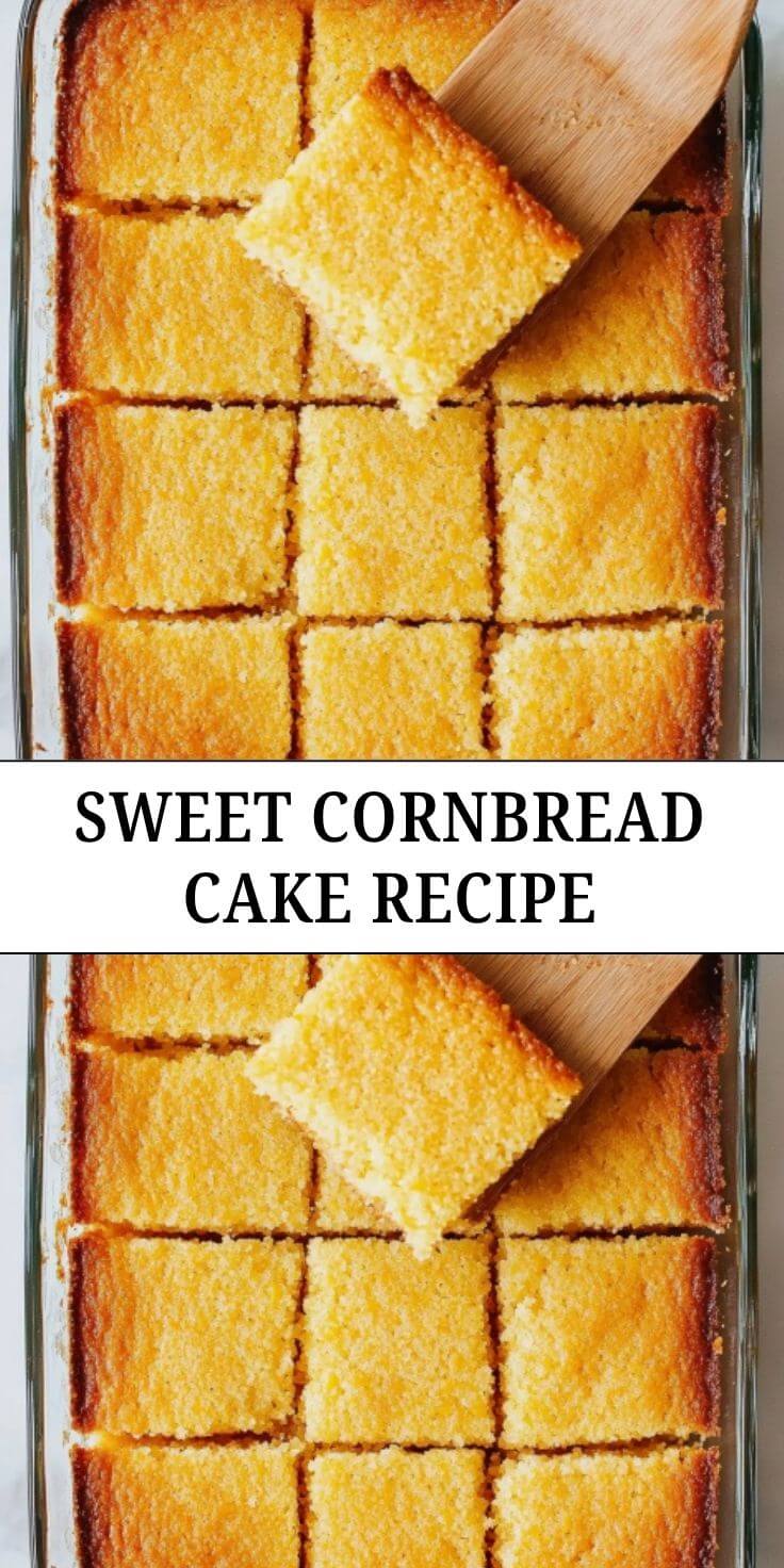 Sweet Cornbread Cake Recipe - ( Super Moist )